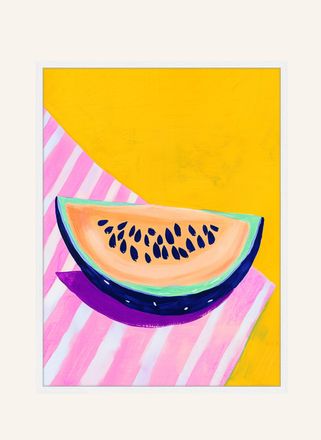 Liv Corday Wandbild Wassermelone Mit Rahmen weiss