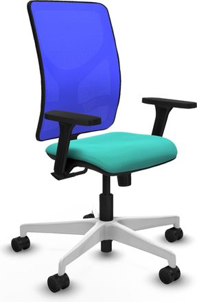 Piqueras y Crespo Gepolsterter Schreibtischstuhl mit 3D-Armlehnen, h&ouml;henverstellbare Lendenwirbelst&uuml;tze, ausgestattet mit 3 Positionen und Schneideschaum, Blau/T&uuml;rkis