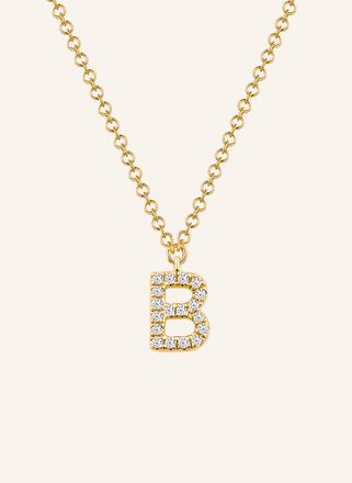 Leaf Initialien Halskette B Aus 14 Karat Gelbgold Mit Diamanten gold