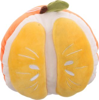 BESTONZON Spielzeugobst Weiches Obstspielzeug Kissen in Obstform S&uuml;&szlig;es Sofakissen Kuschelkissen Orangefarbenes Pl&uuml;schkissen Bodenkissen Pl&uuml;schiges Sitzkissen Mi