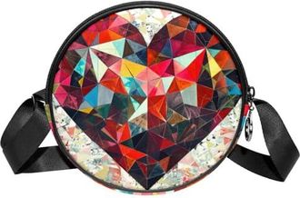 Generic Sac &agrave; bandouli&egrave;re rond pour femme, petit sac &agrave; bandouli&egrave;re avec fermeture &eacute;clair, bretelles r&eacute;glables, style d&eacute;contract&eacute;, pour femmes et filles