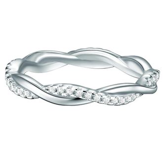 Trilani Ring - Sterling Silber Ring Zirkonia - Gr. 47 - in Silber - f&uuml;r Damen