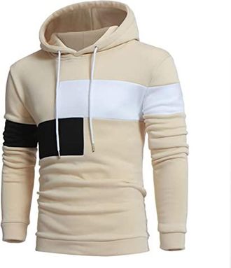 Generic Sweat-shirt à capuche pour homme - Noir - Avec poche - Avec poche - Avec poche, Kaki-b, M