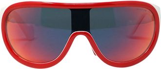 Moncler ML0047 68C 00 Wei&szlig;e Sonnenbrille