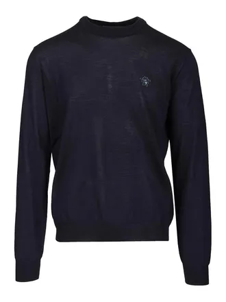 Versace Pull Col Rond - Bleu