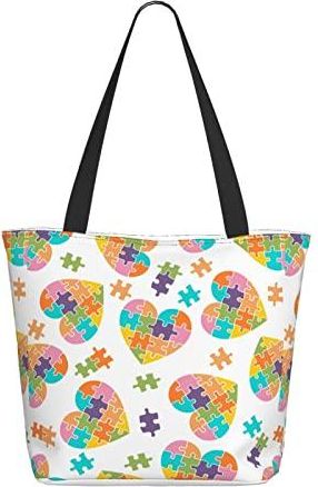 AOOEDM Sac &agrave; provisions color&eacute; pour femmes de sensibilisation &agrave; lautisme 13x11x7in.Le cadeau parfait pour la Saint-Valentin.Cest de la Saint-Valentin pour ma