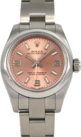 Rolex Montre Oyster Perpetual en acier inoxydable 176200 de seconde main - Femme - Pre-owned - Rose - Taille: ONE Size