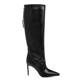 Dsquared2 Lederschuh mit Absatz - kniehoch - - Shoes - Damen - Schwarzk - 37 EU
