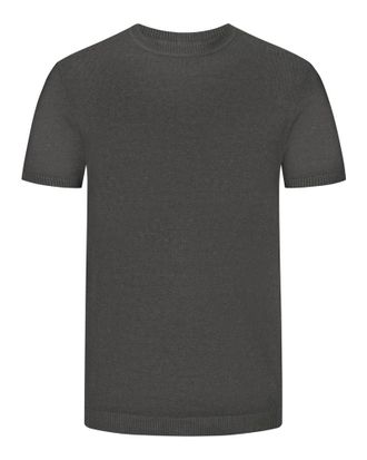 Tom Rusborg Leichtes Strick-T-Shirt mit frontseitiger Reiskornstruktur in