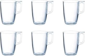 Arcoroc ARC L3694 Voluto Bockbecher, Kaffeebecher, Kaffeetasse, 320ml, Glas, transparent, 6 Stück