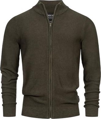 Indicode Hommes INWestmoon Cardigan | Gilet à col Montant Army XXL