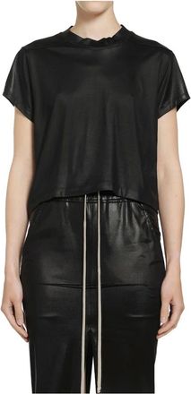 Rick Owens Femme, Tops, Noir, Taille: 42 FR Cropped Small Level T