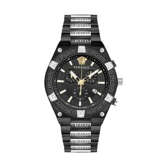 Versace Homme, Accessoires, Noir, Taille: ONE Size Montre Chronographe Sporty Greca