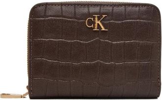 Calvin Klein Geldb&ouml;rse Ck Croc Medium Flap Zip Around LV04F1095G Braun
