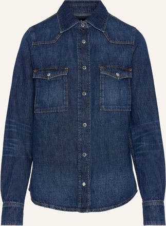 7 For All Mankind Denim Western Shirt Shirt Fit blau