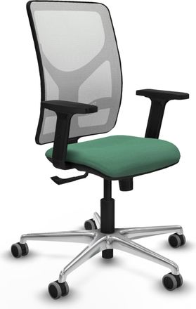 Piqueras y Crespo B&uuml;rostuhl, gr&uuml;n, mit 2D-Armlehnen, h&ouml;henverstellbare Lendenwirbelst&uuml;tze, ausgestattet mit 3 Positionen und Schneidschaum, mit Rollen von 65 mm, Parket