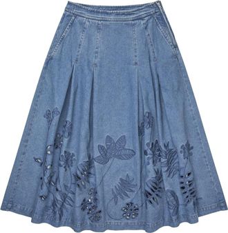 Munthe Femme, Jupes, Bleu, Taille: 34 FR Jupe Midi