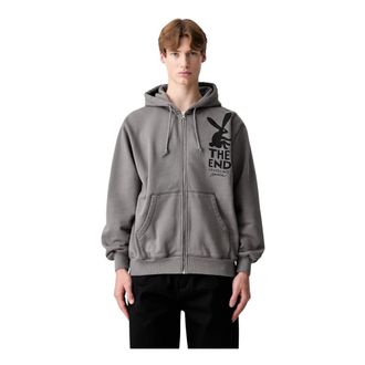 by Parra End The Bunny Zip Hooded SweaT-shirt - Homme - Sweatshirts et sweats &agrave; capuche - Gris - Taille: S