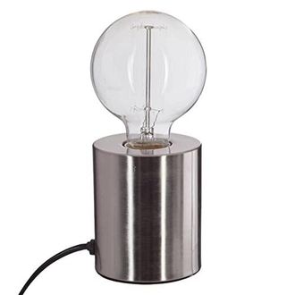 Atmosphera Atmosphera - Lampe socle Saba acier bross&eacute; - m&eacute;tal H11 cm