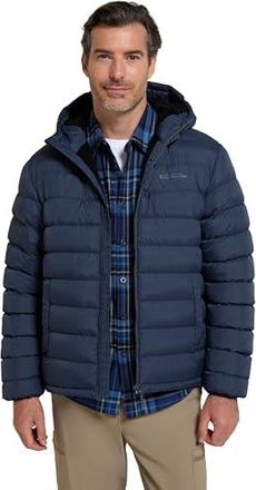 Mountain Warehouse Seasons Doudoune synthétique doublée de Fourrure pour Homme - Manteau Chaud et résistant à leau avec Poches latérales - pour lautomne, lhiver Bleu Mar