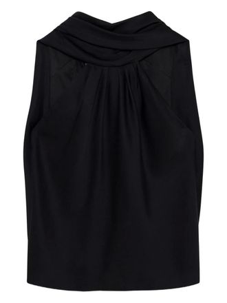 SIMKHAI Scarlett draped-design halterneck blouse - Schwarz