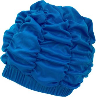 Aqua Speed Badekappe Retro | Schwimmhaube Damen | Blaue Bademütze | Schwimmkappe | Schwimmmütze | Swimming Cap for Women | Strand | Sauna | Schwimmen | Polyester