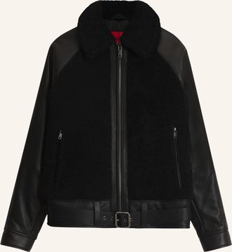 HUGO BOSS Hugo Lederjacke Laran Regular Fit schwarz