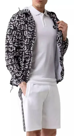 Philipp Plein Poloshirt Polohemd mit Tape Streifen PP Hexagon Leder-Patch Slim Fit Doppelnadel-N&auml;hten, ikonischen Philipp Plein Tape-Streifen