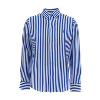 Polo Ralph Lauren Femme, Blouses et Chemises, Bleu, Taille: 40 FR Oxford Striped Long Sleeve Shirt