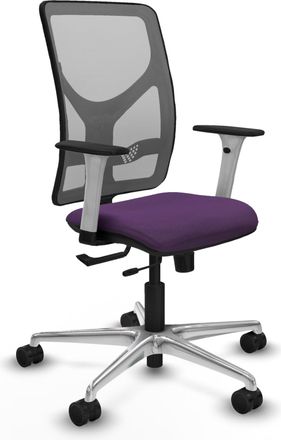 Piqueras y Crespo Schreibtischstuhl mit wei&szlig;en und schwarzen Armlehnen, h&ouml;henverstellbare Lendenwirbelst&uuml;tze, ausgestattet mit Syncro/Traslack und Schneideschaum, Grau/