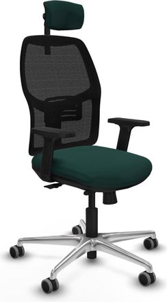 Piqueras y Crespo Alfera Drehstuhl mit 2D-Armen, h&ouml;henverstellbarer Lendenwirbelst&uuml;tze und h&ouml;henverstellbarem Kopfteil und Neigungsverstellung, ausgestattet mit Syncro/