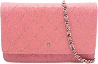 Chanel Sac bandouli&egrave;re matelass&eacute; en cuir grain&eacute; Pre-owned - Femme - Pre-owned - Rose - Taille: ONE Size