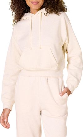 Amazon Essentials Damen Kurzer Kapuzenpulli (In Übergröße Erhältlich), Haferbeige Meliert, XS