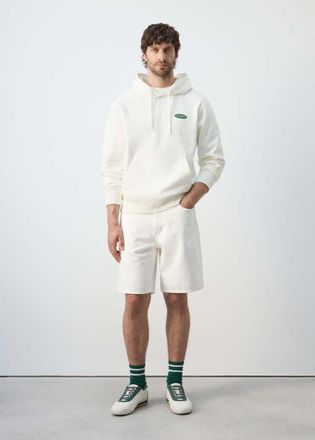 Mango Sweat capuche 100 % coton blanc cass&eacute; - Homme - XL - MANGO MAN