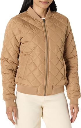 Amazon Essentials Damen Regular Fit: Gesteppte Bomberjacke, Kamelbraun, XXL