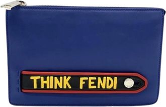 Fendi unisex, Pre-owned, Bleu, Taille: ONE Size Sac clutch Pre-owned