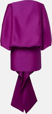 Balenciaga Robe en laine et soie &agrave; encolure bardot