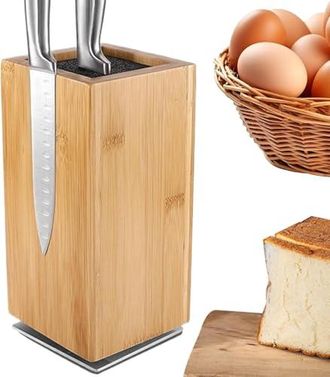 Generic Porte-couverts en bois - Bloc magn&eacute;tique double face pivotant &agrave; 360 degr&eacute;s for le rangement culinaire | Construction &eacute;cologique avec panneaux lavables