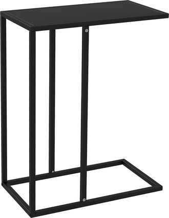 HOMCOM Beistelltisch Couchtisch in C-Form, Sofatisch, Laptoptisch, Wohnzimmertisch mit Stahlgestell, Nachttisch f&uuml;r B&uuml;ro, Schlafzimmer, Schwarz, 46 x 26 x 60