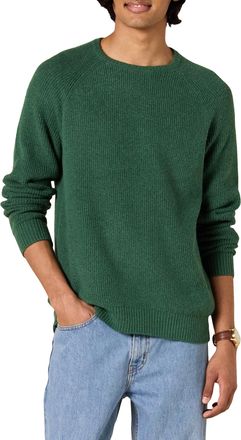 Amazon Essentials Herren Soft-Touch-Pullover mit Rundhalsausschnitt und Langen Ärmeln, Grün, XS