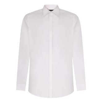 Dolce & Gabbana Baumwoll Stretch Hemd mit Versteckter Knopfleiste - - Shirts - Herren - Wei&szlig; - 3XL