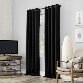 Sun Zero Sun Zero Nordic 2-Pack Theater Grade Extreme 100% Blackout Grommet Curtain Panel Pair