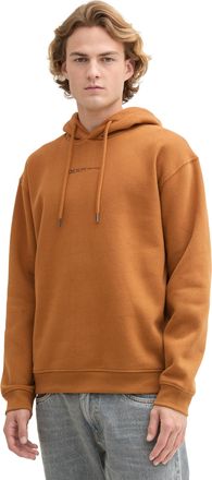 Tom Tailor Herren 1033580 Hoodie Sweatshirt mit Logo-Print, 25985-Deep Cognac, M