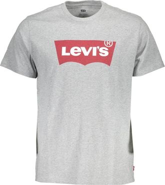 Levi's Homme, Tops, Gris, Taille: 2XL T-shirt Graphique &agrave; Encolure Ronde