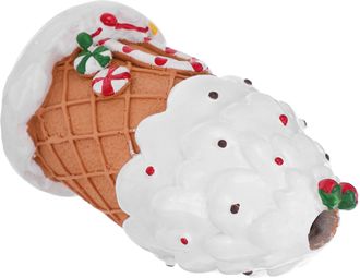 NUOBESTY Amosfun Lebkuchenhaus Ornament aus Harz mit Realistischem Schneeeffekt Kleine Winterliche Weihnachtsdekoration f&uuml;r Feeng&auml;rten Terrarien und Festliche 