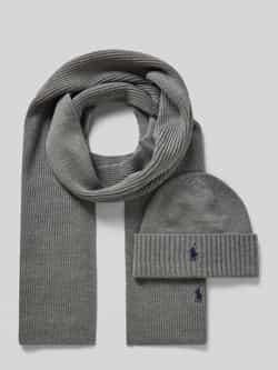 Polo Ralph Lauren Schal und M&uuml;tze aus Wolle im Set mit Geschenkbox