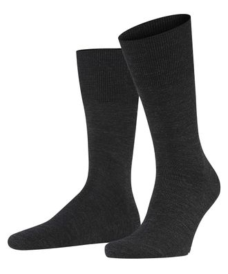 Falke Herren Socken Airport M So Wolle Baumwolle einfarbig 1 Paar, Grau Anthracite Melange 3080, 41-42