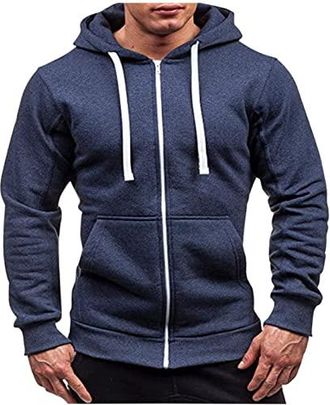 Generic Sweat &agrave; capuche zipp&eacute; pour homme - Automne - Hiver - D&eacute;contract&eacute; - Jogging - Veste de surv&ecirc;tement pour homme - D&eacute;contract&eacute; - Automne - Manches longues