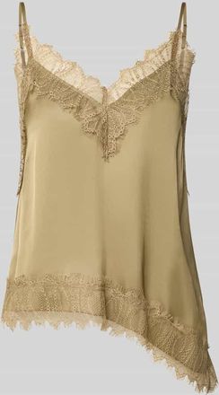 Luisa Cerano Regular Fit Top mit Spitzenbesatz
