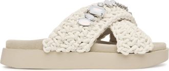 INUIKII Pantoletten Inuikii Woven Stones 1004.003.0073 Wei&szlig;